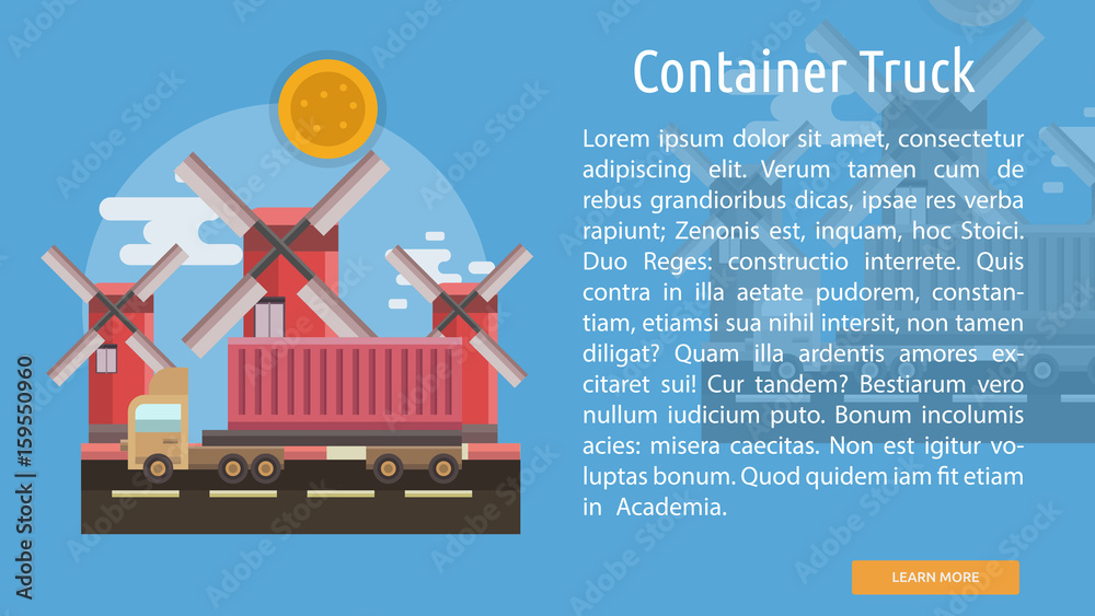 Container Truck Conceptual Banner Stock Vector | Adobe Stock