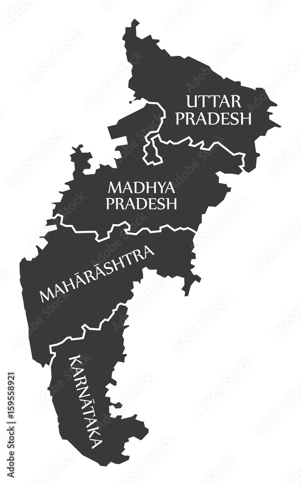 Uttar Pradesh - Madhya Pradesh - Maharashtra - Karnataka Map ...