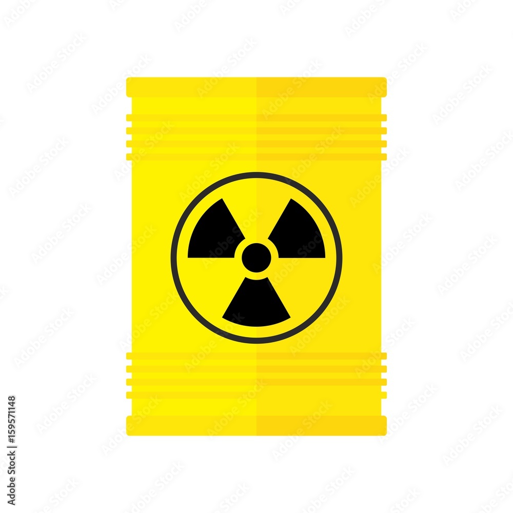 Seamless pattern of yellow barrel with nuclear, radioactive waste ...