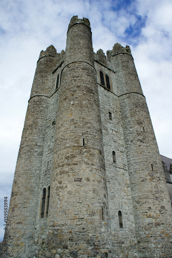 Norman square tower.15th century.Lusk.Ireland. Stock Photo | Adobe Stock