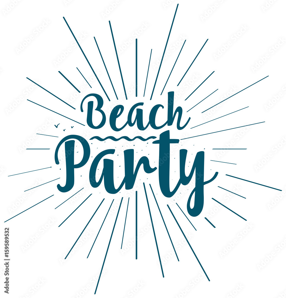 Vintage Beach Party Logo Stock Vector | Adobe Stock