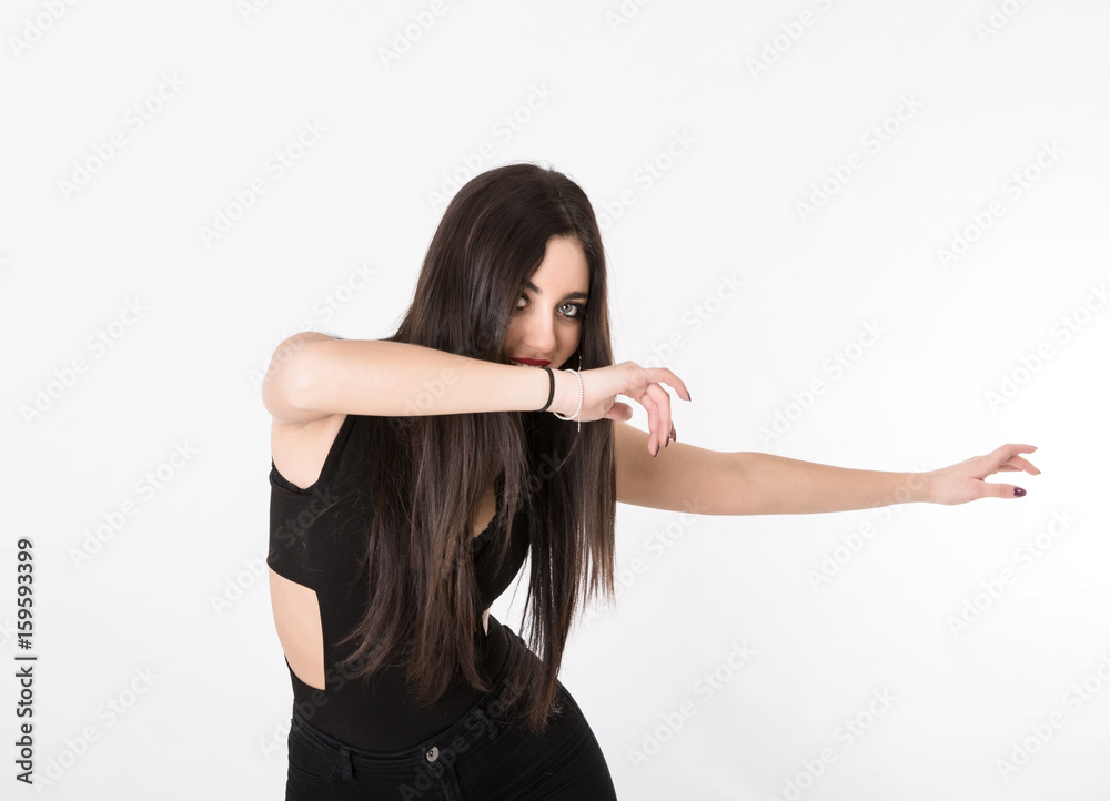 dab dance sign with arms on face Stock Photo | Adobe Stock