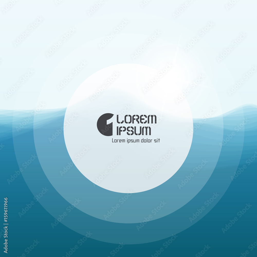 Water wave. Flowing background with halftone. Vector illustration with ...