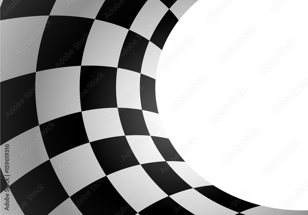 Checkered curve with white blank space design for sport race ...