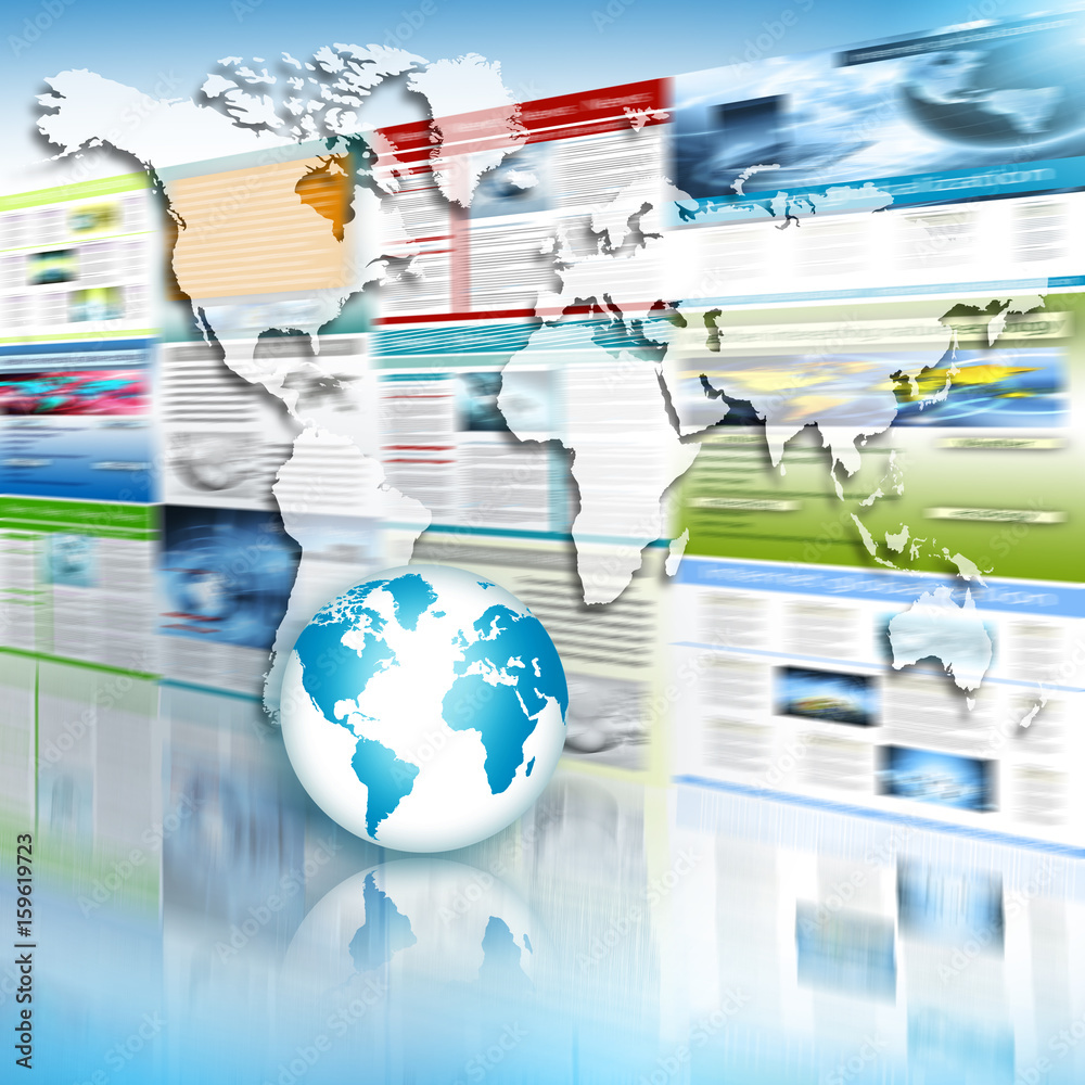 Best Internet Concept of global business. Globe, glowing lines on ...