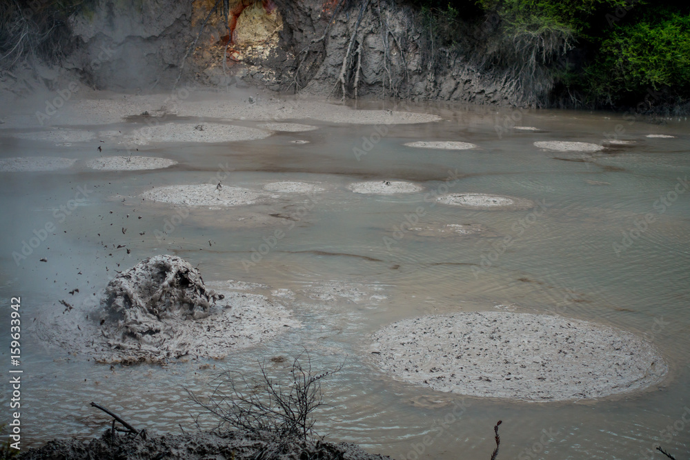 Foto de Mud texture or wet dark soil as natural organic clay and ...