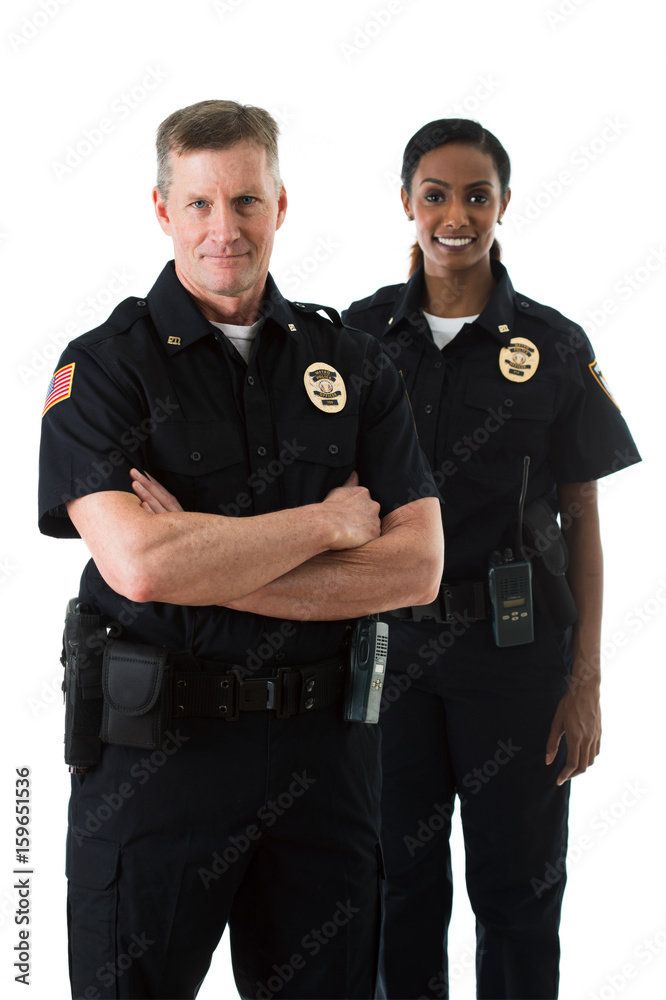 Police: Officer Partners Standing Together Stock Photo | Adobe Stock