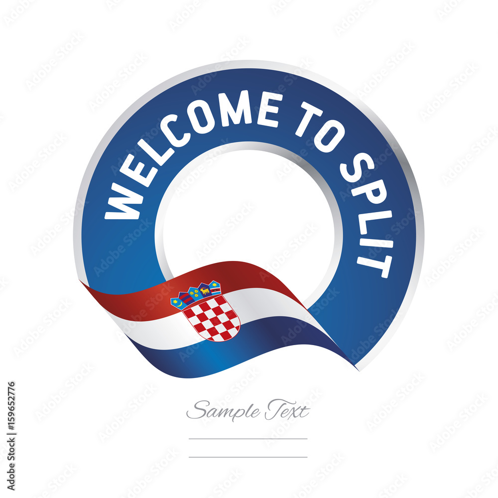 Welcome to Split Croatia flag logo icon Stock Vector | Adobe Stock