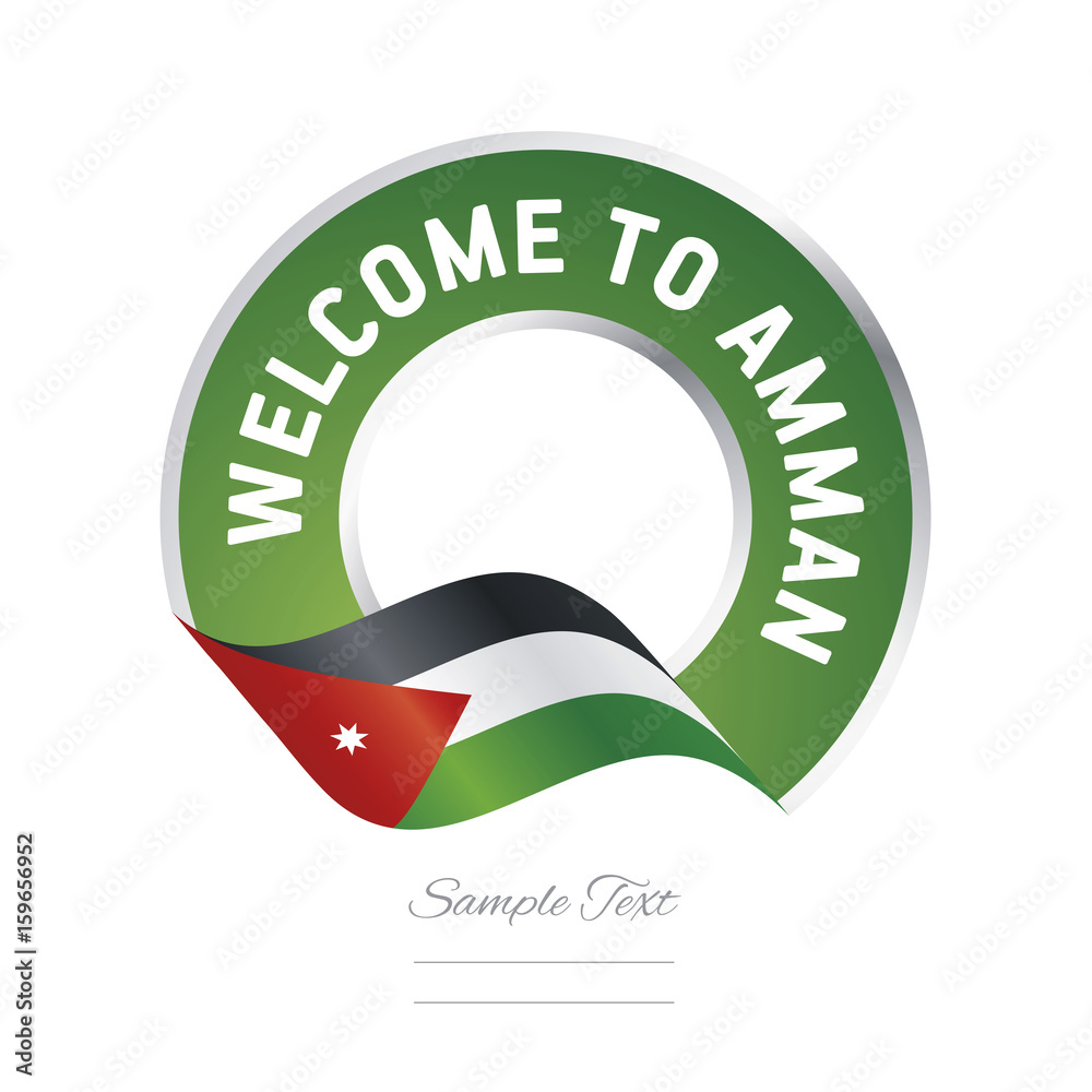 Vettoriale Stock Welcome to Amman Jordan flag logo icon | Adobe Stock