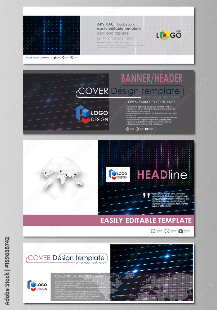 Social media and email headers set, modern banners, templates. Layouts ...