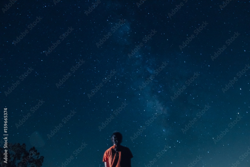 Stargazing Girl Stock Photo | Adobe Stock