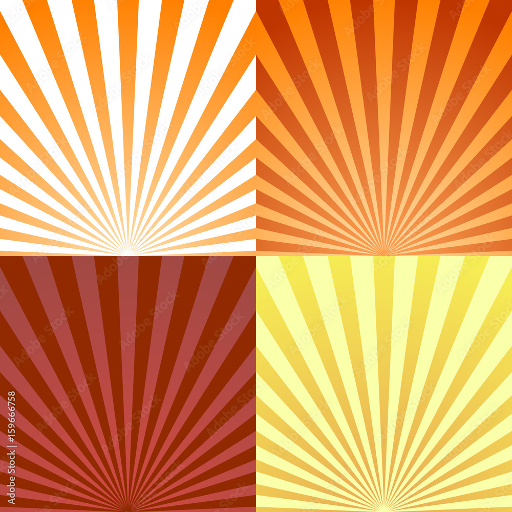 Set of backgrounds ray or abstract sun rays. Set texture ray burst and ...