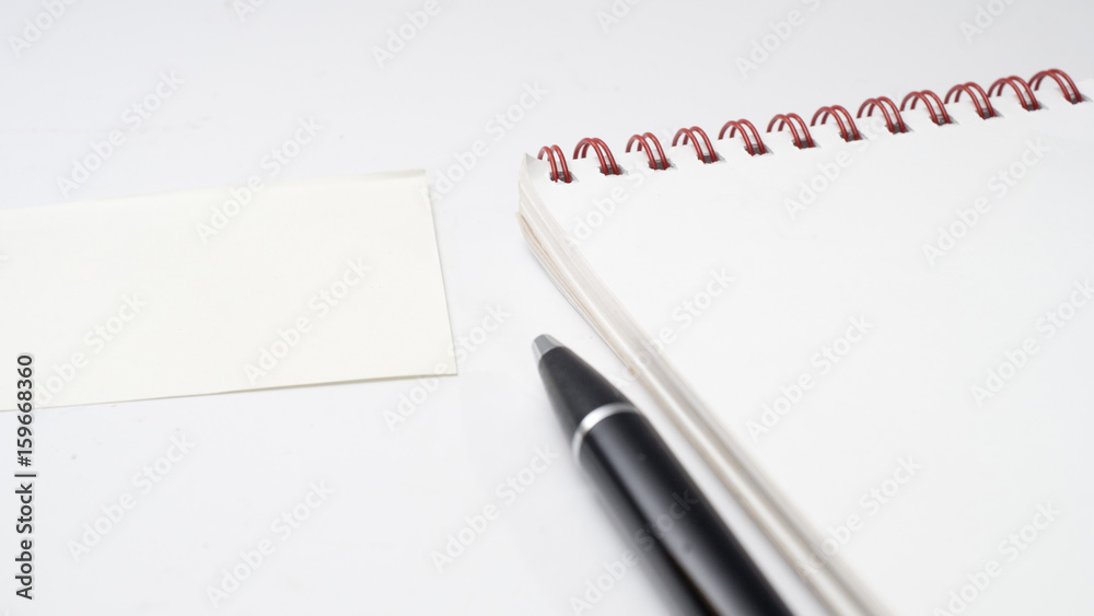 office table close up booknote and white paper Stock Photo | Adobe Stock