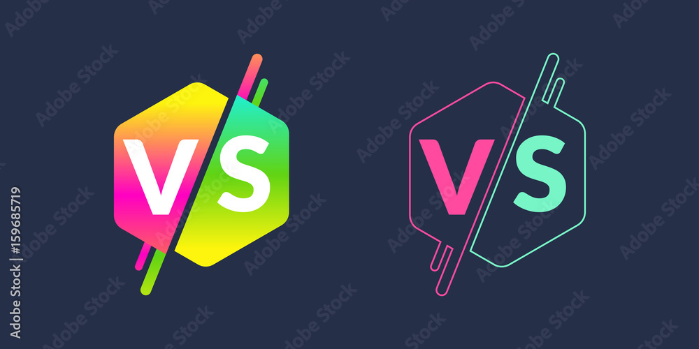 Bright poster symbols of confrontation VS, can be the same logo. Vector ...