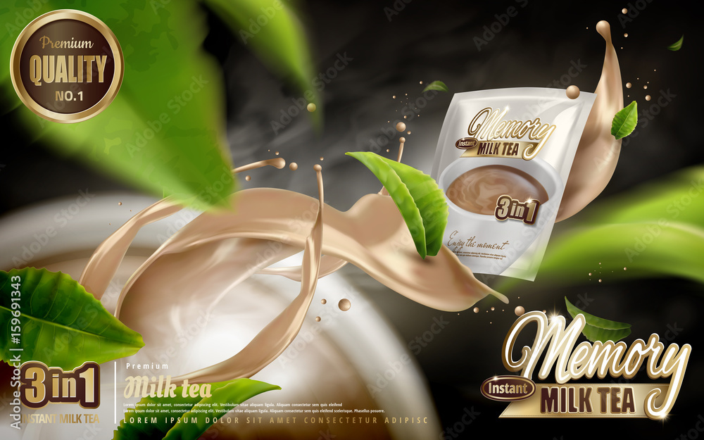 milk tea ad Stock Vector | Adobe Stock