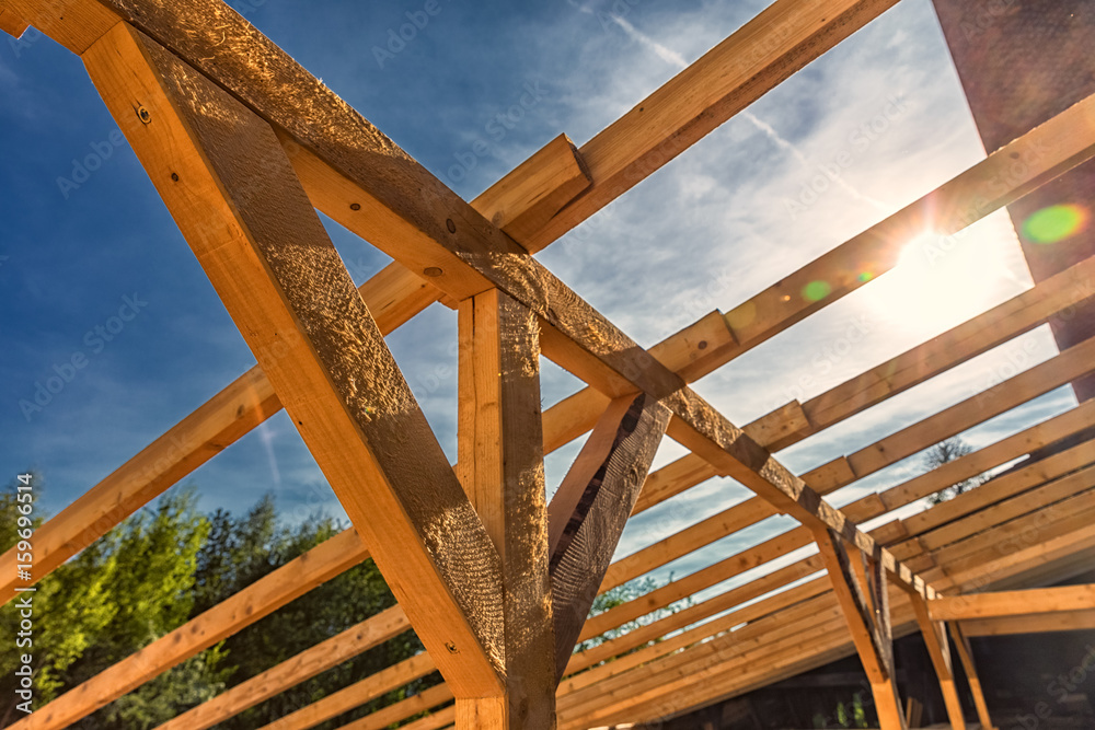 Timber-Frame Roof Structure Stock Photo | Adobe Stock