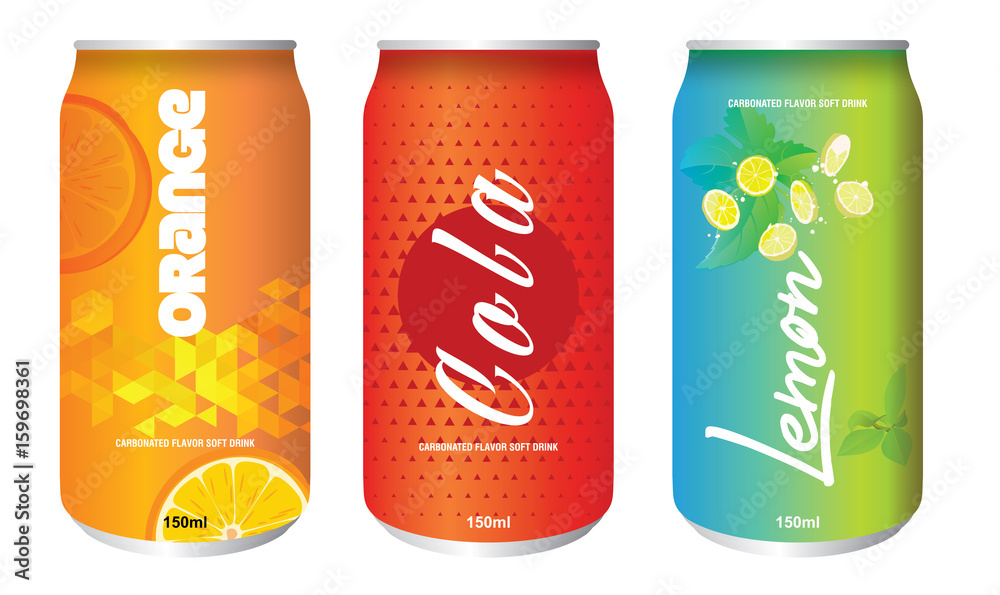 Soft drink can isolated vector illustrations Stock Vector | Adobe Stock