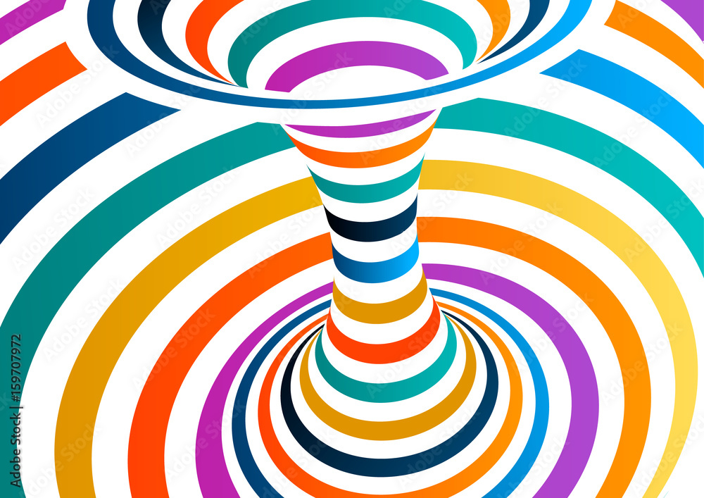 Colorful vector op art pattern. Optical illusion abstract background ...