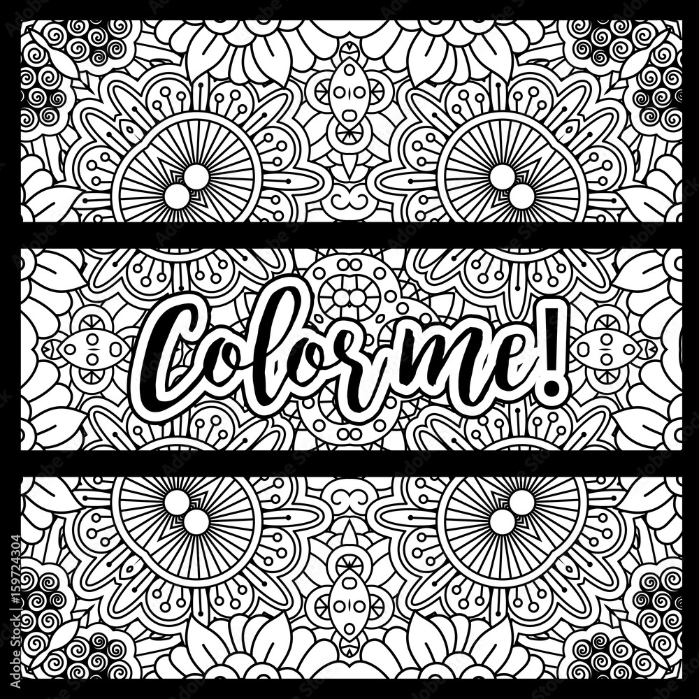 Horizontal flyers with coloring pattern Stock Vector | Adobe Stock