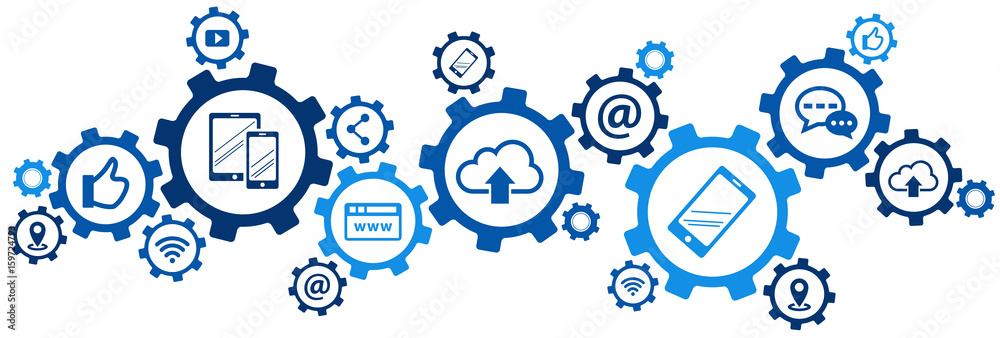 Mobile Communication / Social Media Challenges Design Stock ...