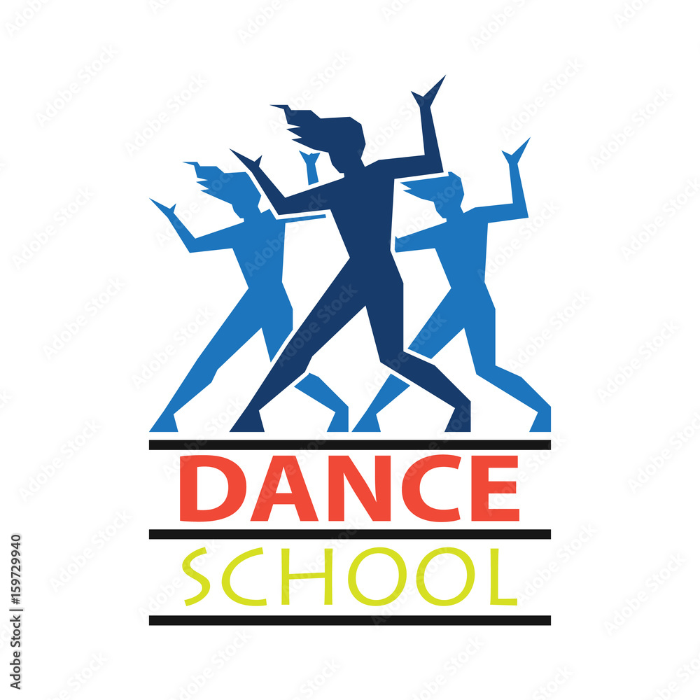 dance logo for dance school, dance studio. vector illustration Stock ...