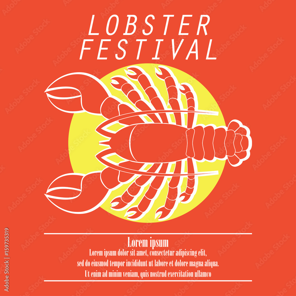 lobster poster for lobster festival . vector illustration Stock Vector ...