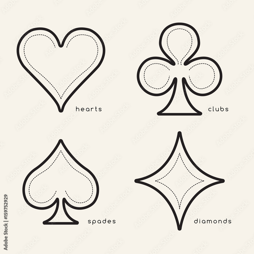 Set of playing card suits : Vector Illustration Stock Vector | Adobe Stock
