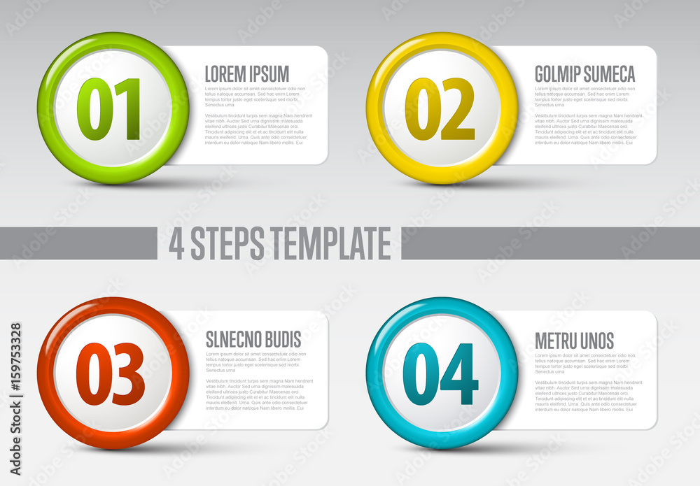 Four Section 3D Circle Infographic Layout Stock Template | Adobe Stock