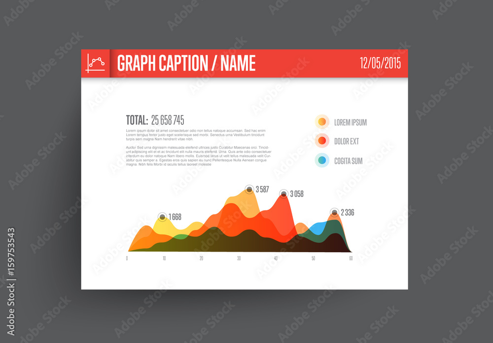 Colorful Shaded Line Graph Layout Stock Template | Adobe Stock