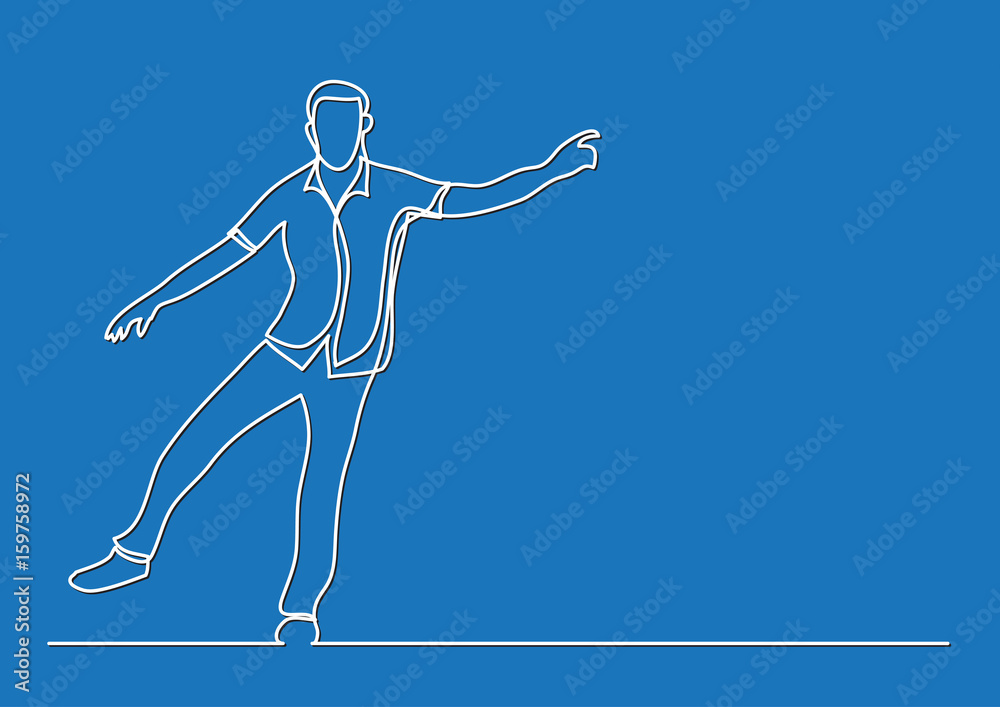 happy man walking - single line drawing Stock Vector | Adobe Stock