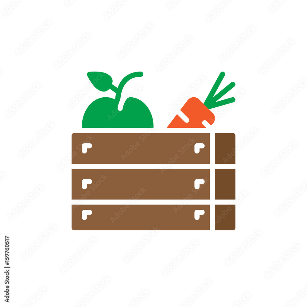 Fruits and vegetables icon vector, filled flat sign, solid colorful ...