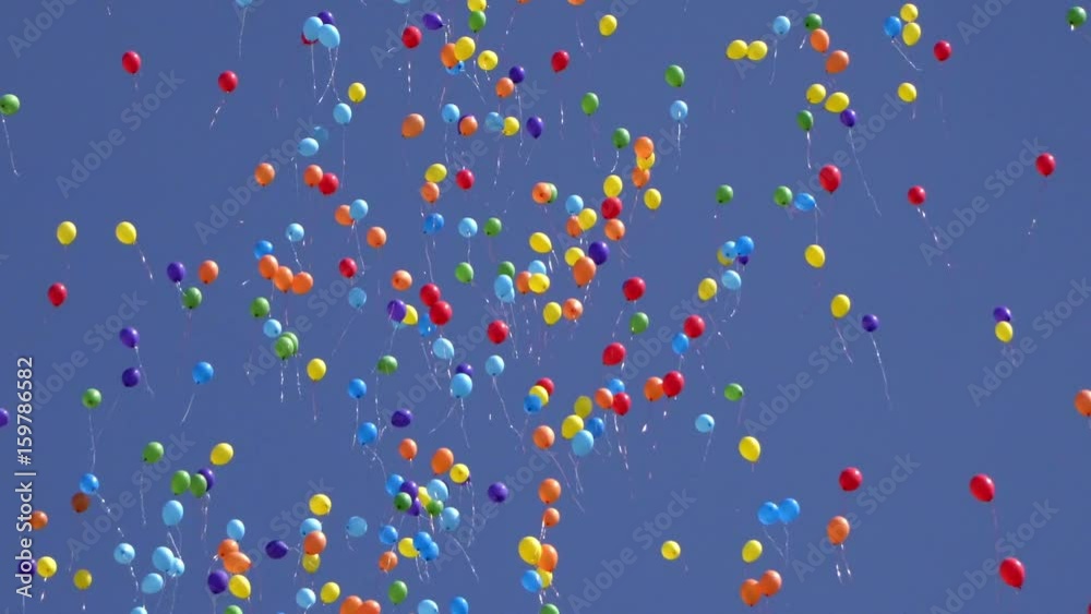 a lot of balloons in the sky Stock Video | Adobe Stock