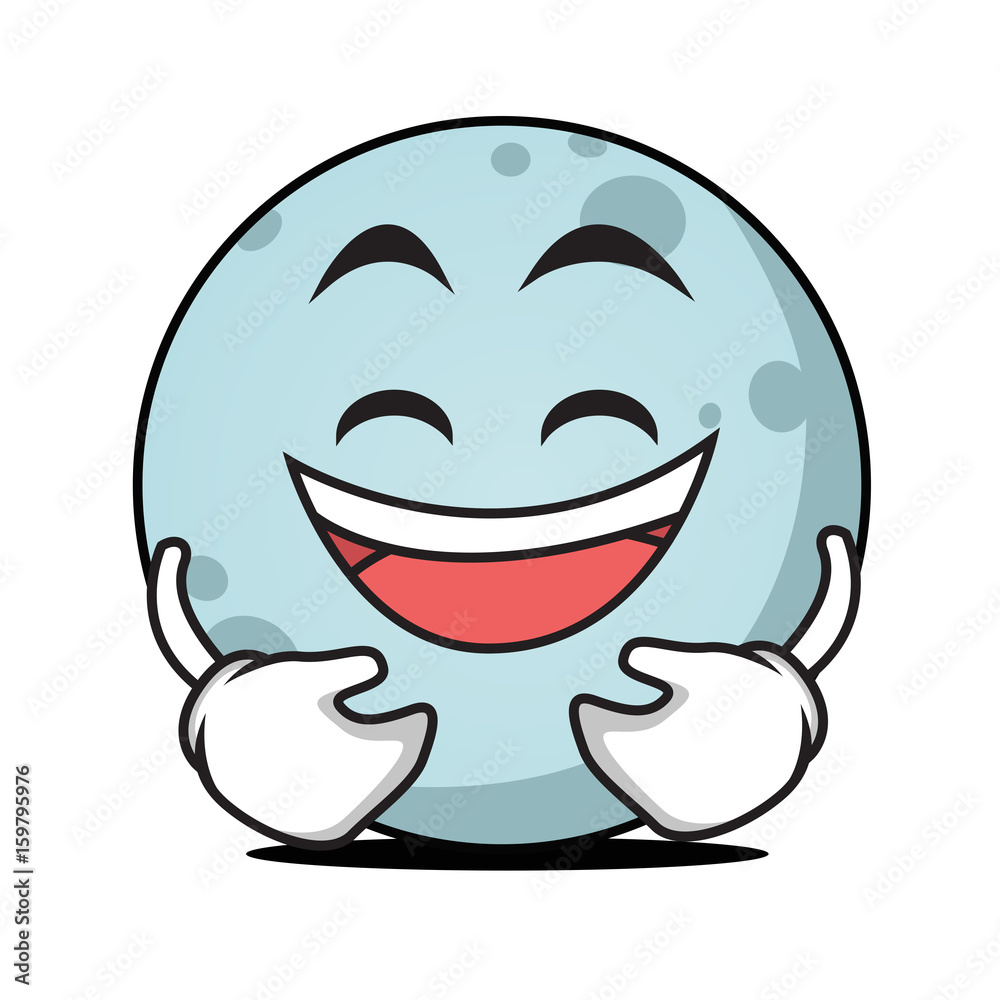 Laughing moon character cartoon style Stock Vector | Adobe Stock