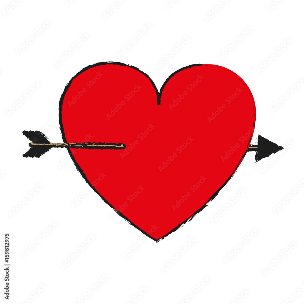 cartoon heart with arrow love valentines day related icon icon image ...