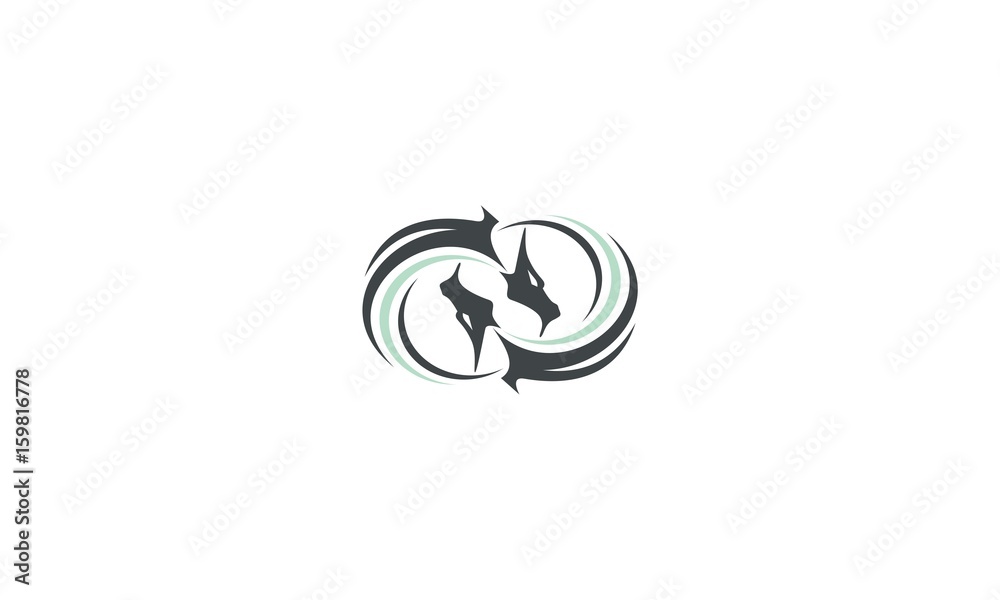 Dragon, infinity emblem symbol icon vector logo Stock Vector | Adobe Stock