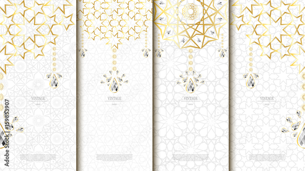 Islamic pattern element concept template with diamond vintage ...