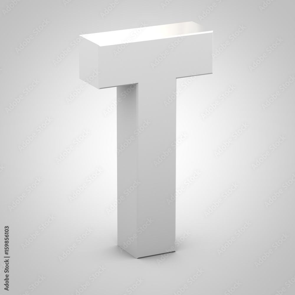 Isometric letter T uppercase isolated on white background Stock ...