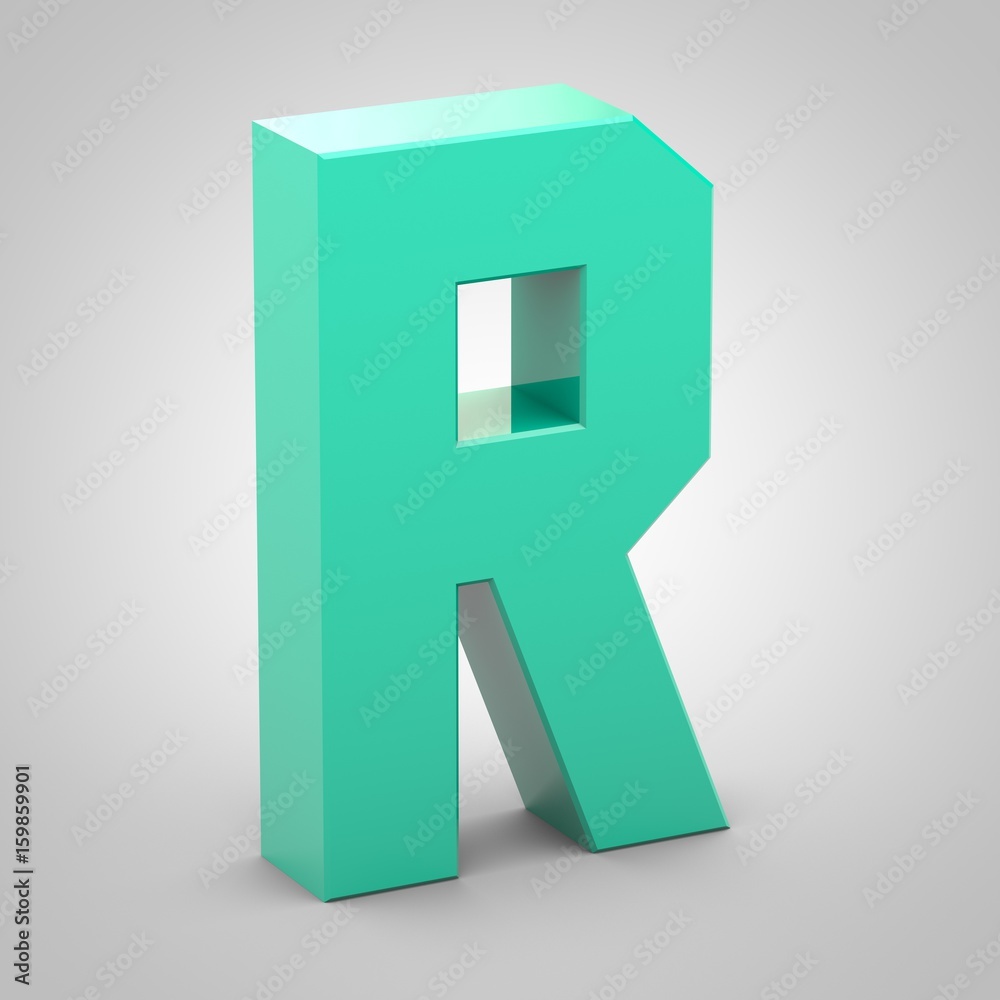 Isometric letter R uppercase isolated on white background Stock ...