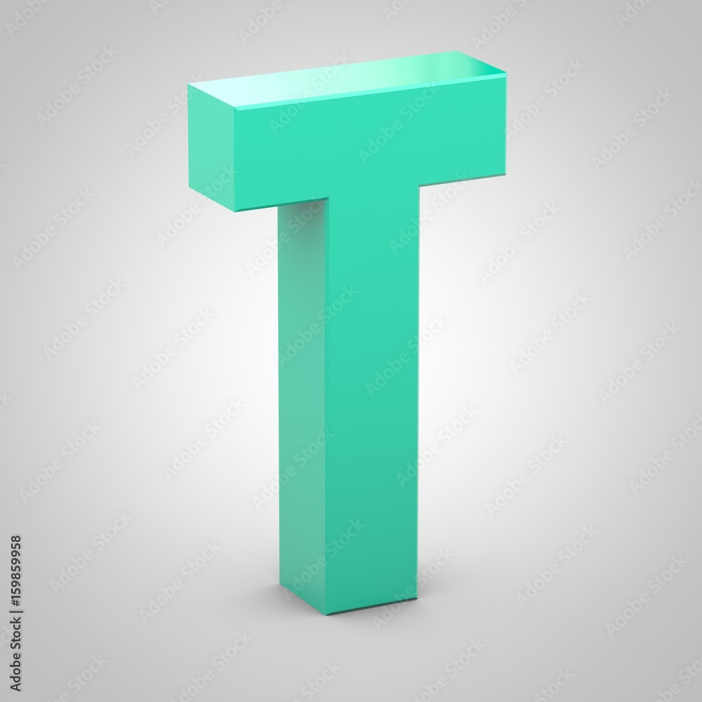Isometric letter T uppercase isolated on white background Stock ...
