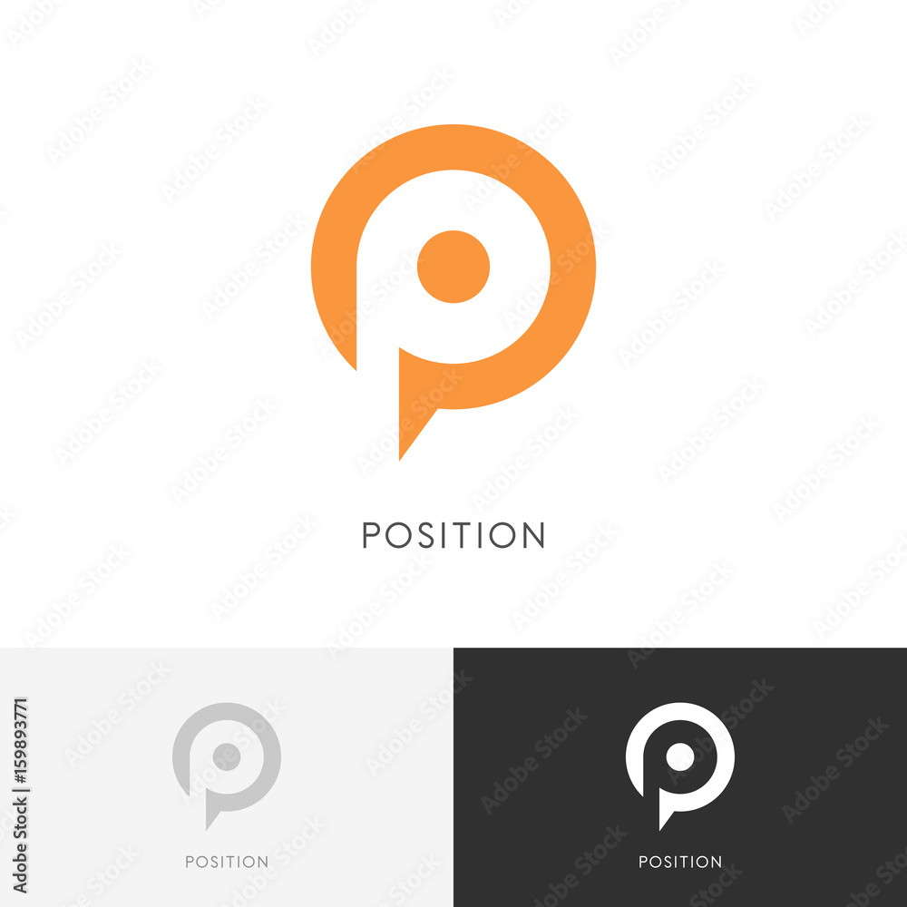 Position pointer logo - place or address symbol. Location and ...