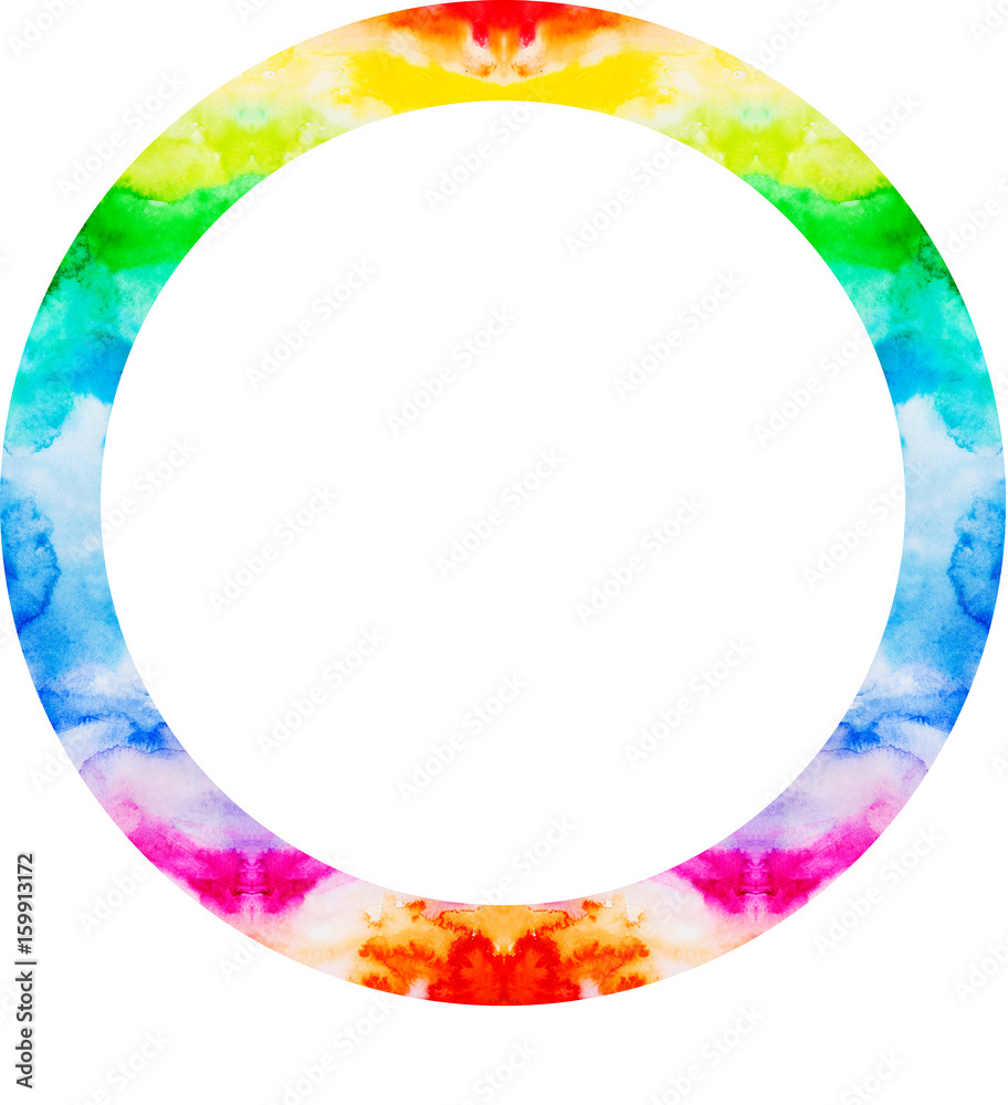 rainbow watercolor circle paint splash . illustration for design ...
