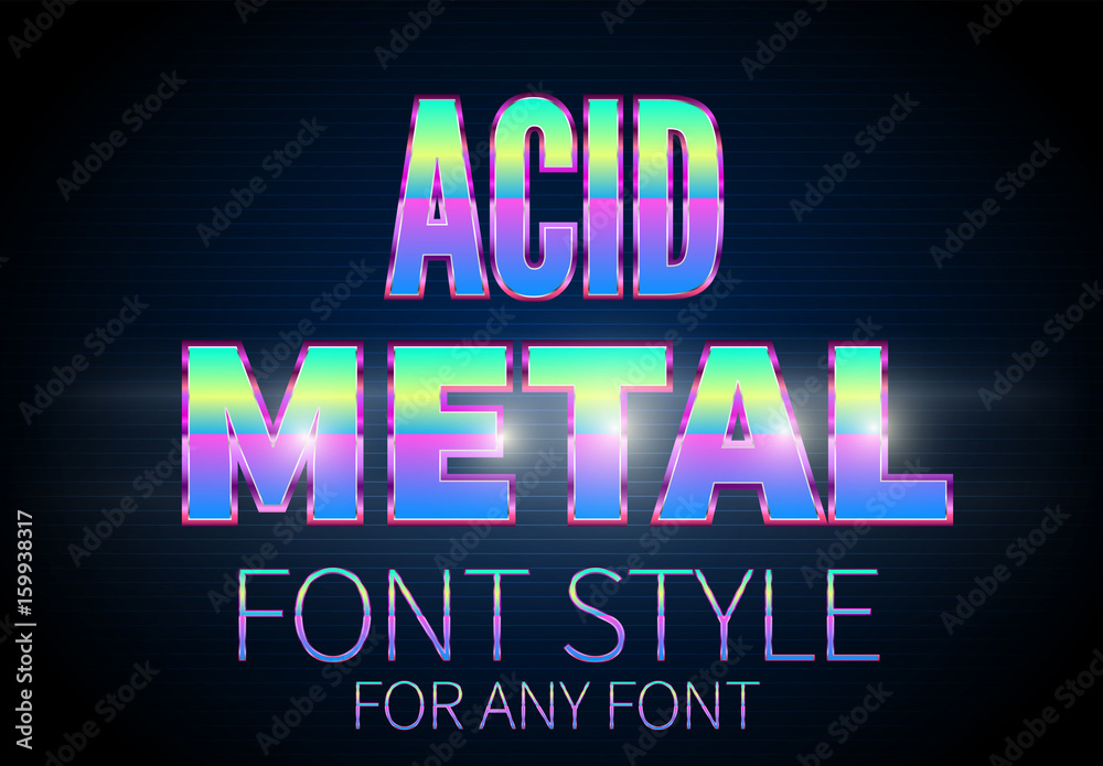 Futuristic Chrome Text Style Set Stock Template | Adobe Stock