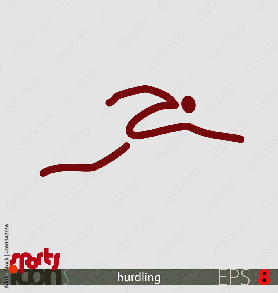 Hurdling icon from the 'Sports' series. Modern, playful and dynamic ...