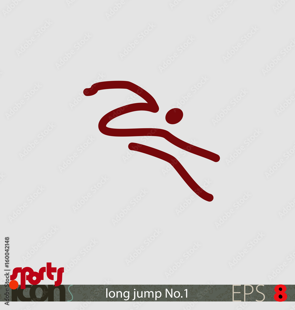 Long jump icon from the 'Sports' series, No.1 variant. Modern, playful ...