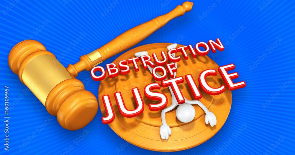 Obstruction Of Justice Legal Concept With The Original 3D Character ...