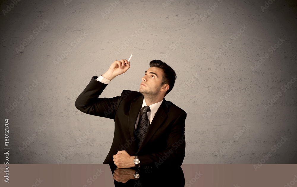 Elegant person drawing in empty space Stock Photo | Adobe Stock