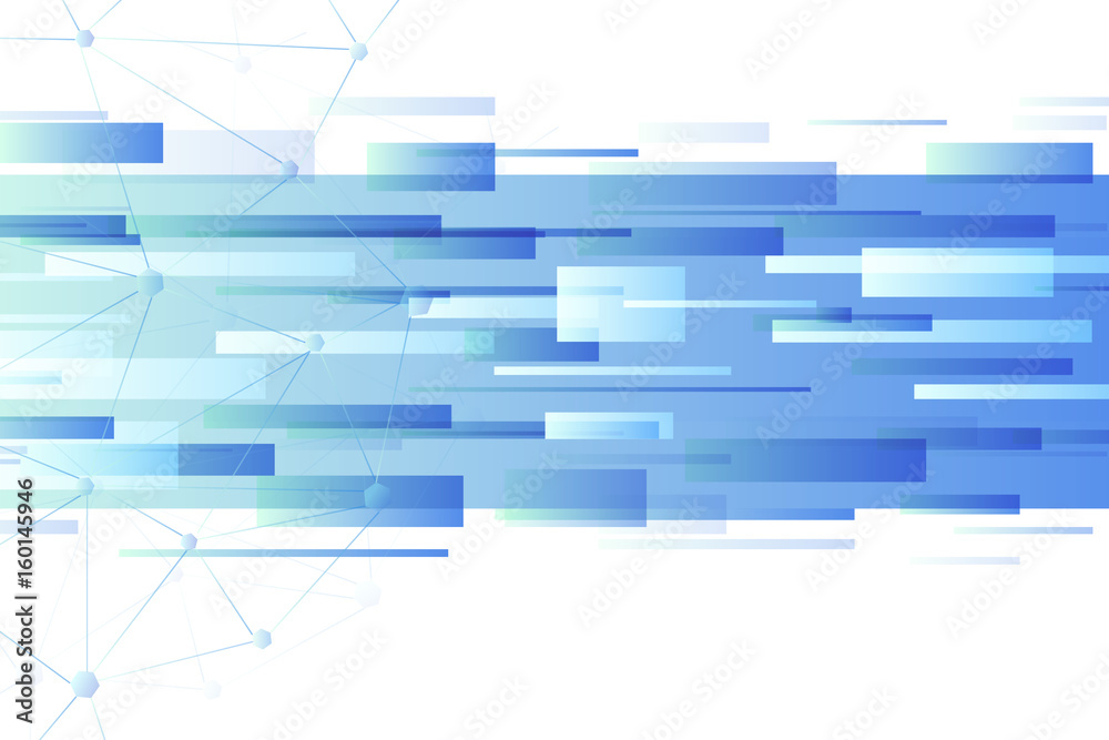 Technology Blue Abstract Mesh Background with hexagons polygon, Lines ...