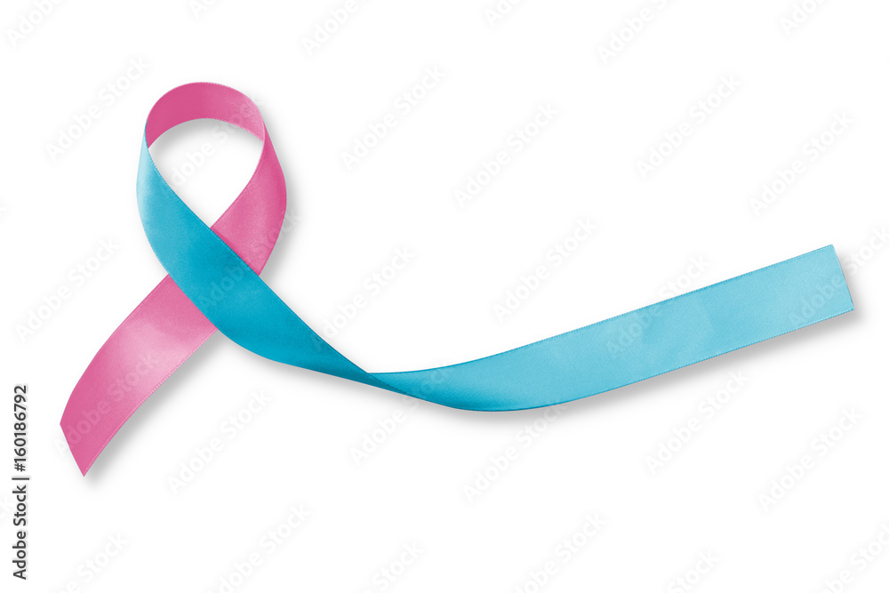 Pink blue ribbon awareness (isolated with clipping path) for SID Birth ...