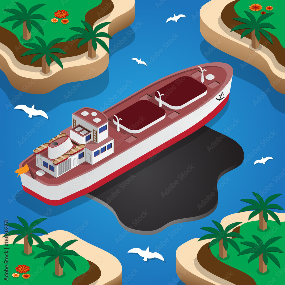 Ship Oil Spill Clipart