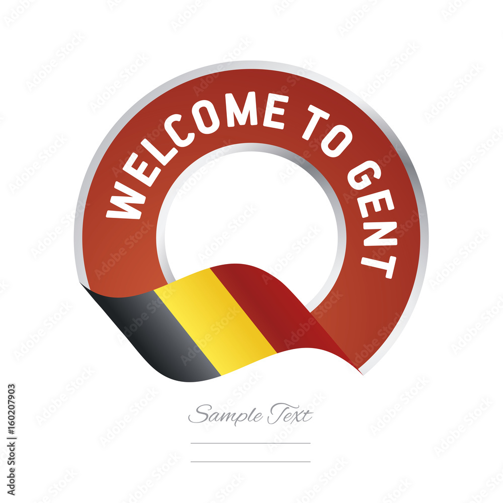 Welcome to Gent Belgium flag logo icon Stock Vector | Adobe Stock